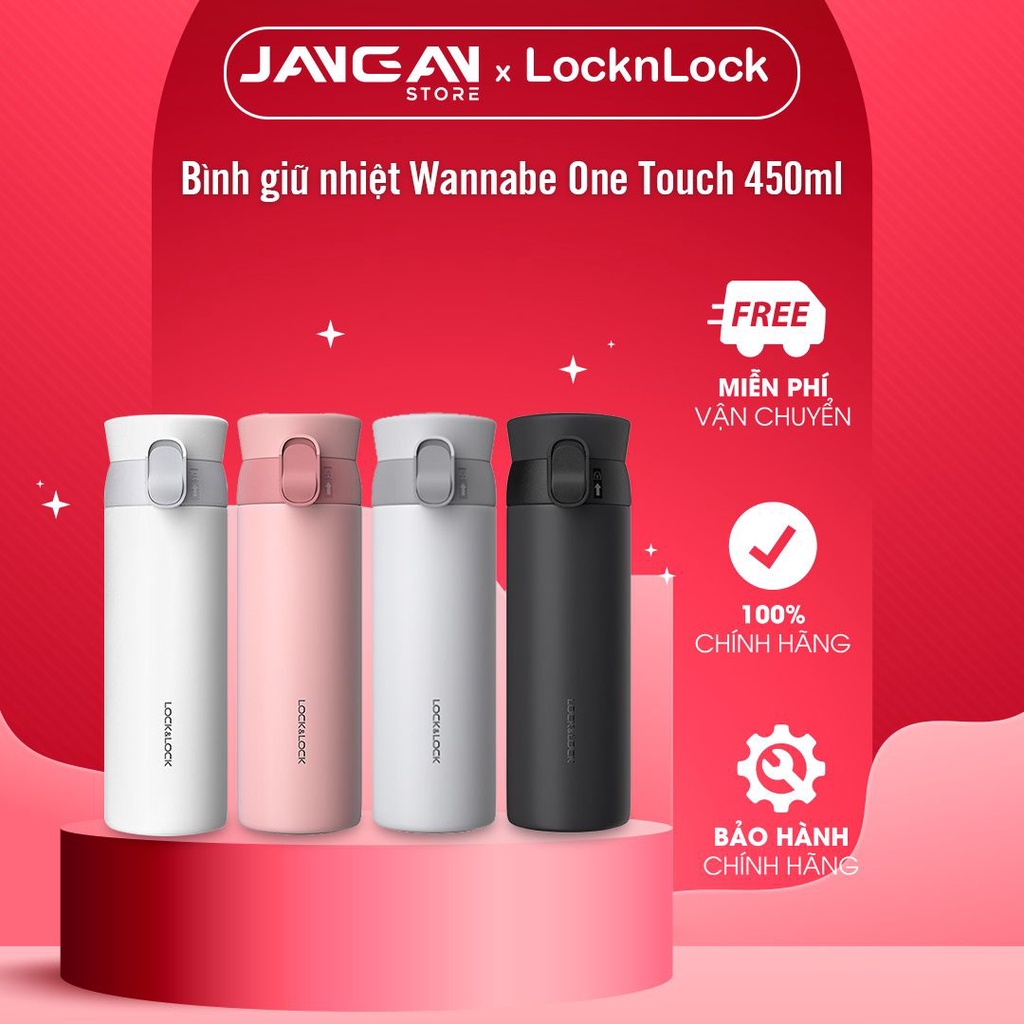 Bình giữ nhiệt Lock&Lock Wannabe One Touch 450ml -4 màu, nắp bật 1 chạm ...