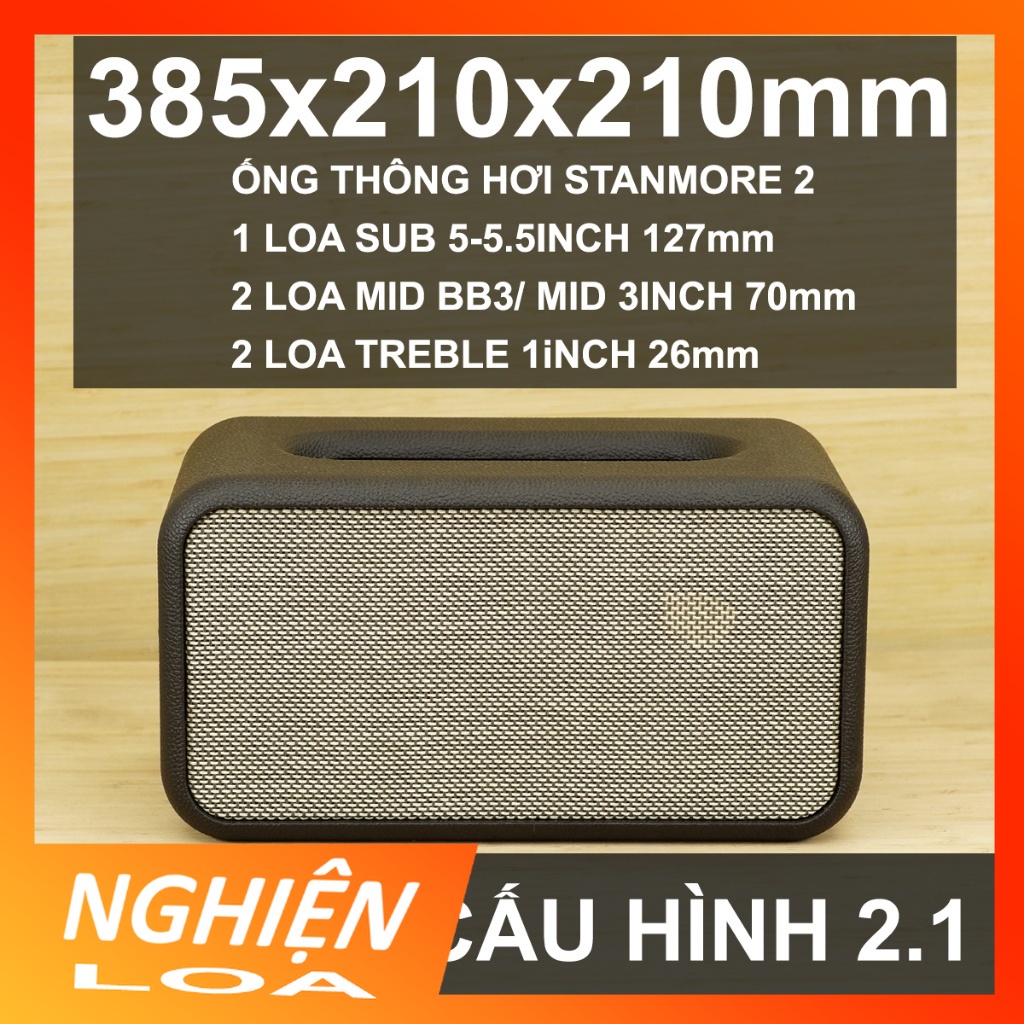 [NGHIỆN LOA] Box loa bọc da 385x210x210mm góc cong lớn - thông hơi hãng ...