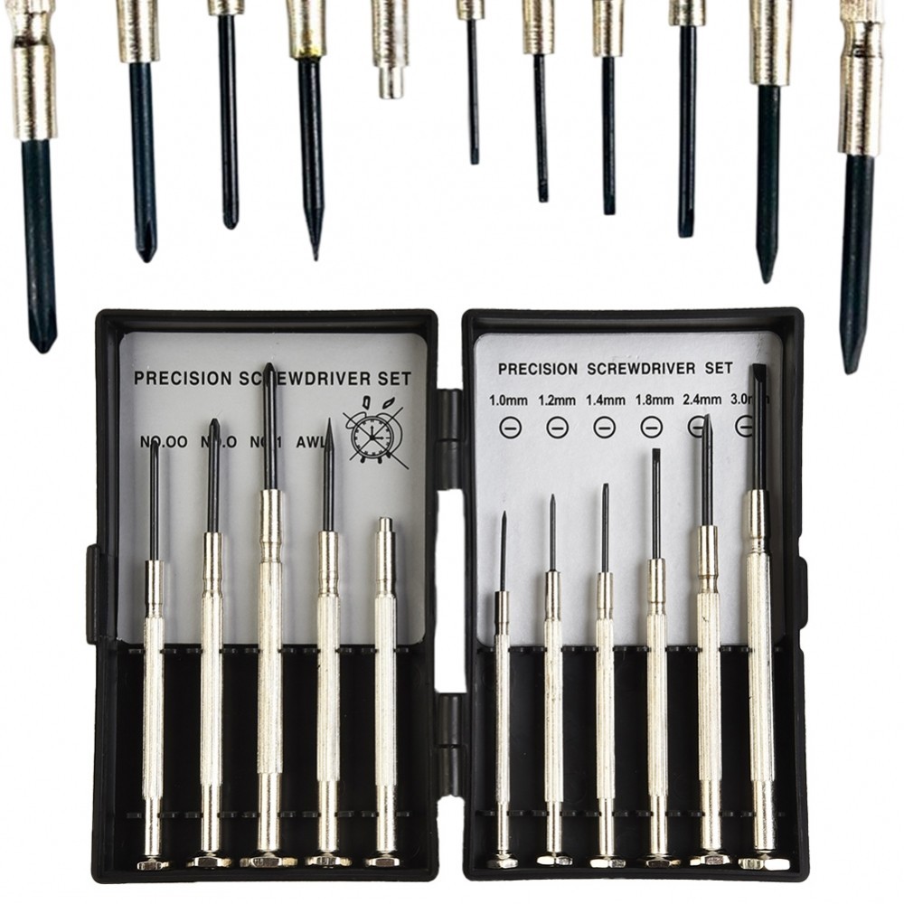 11pcs Chrome Vanadium Steel Precision Screwdriver Set for Watch Jewelry ...