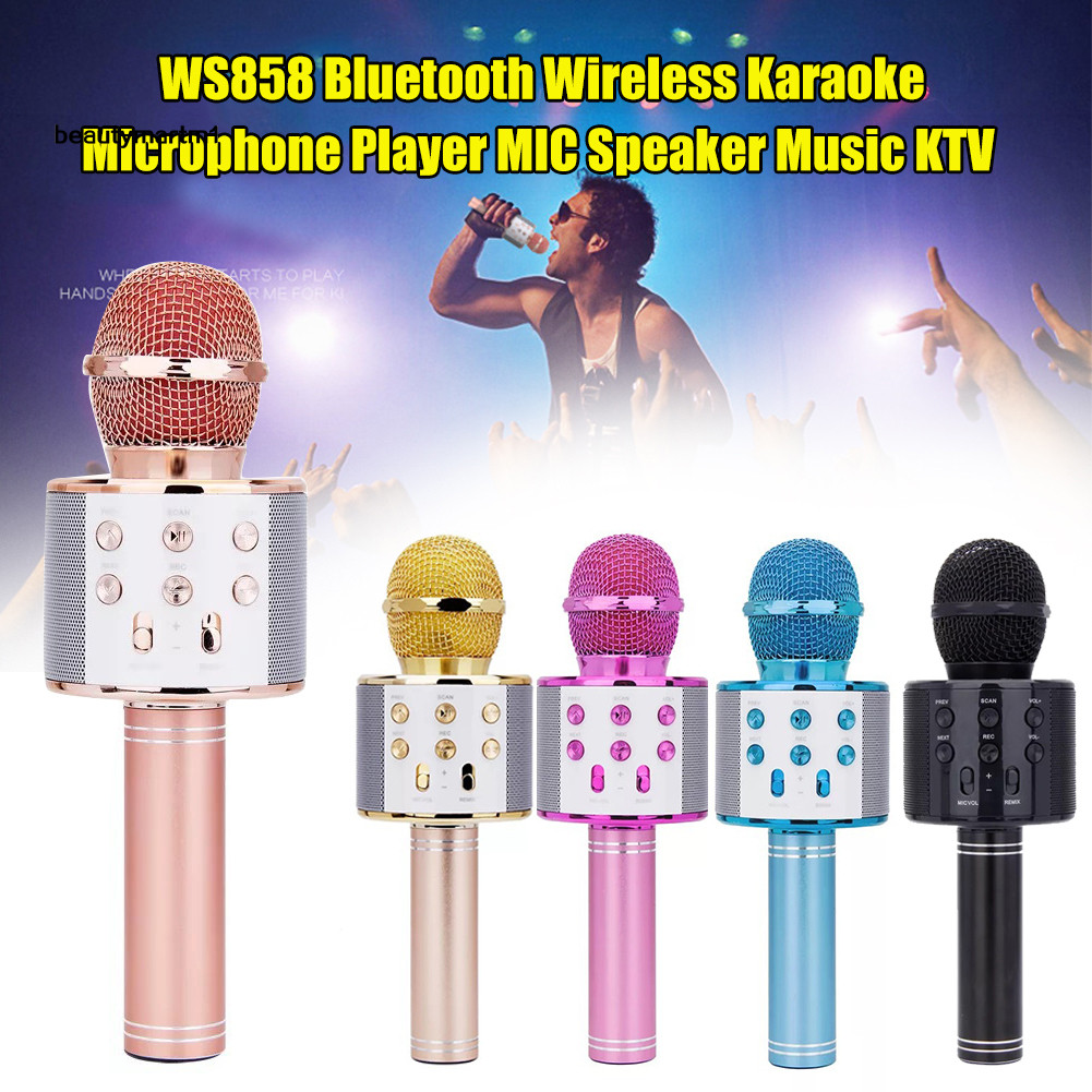 {B4} WS858 Micro Hát Karaoke Không Dây Tương Thích Bluetooth Cầm Tay KTV Party Music Hát ...
