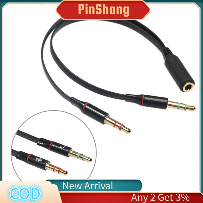 Pinshang Dây Cáp Chia Tai Nghe 3.5mm Sang 2 Đầu Cắm 3.5 mic Hình Chữ y ...