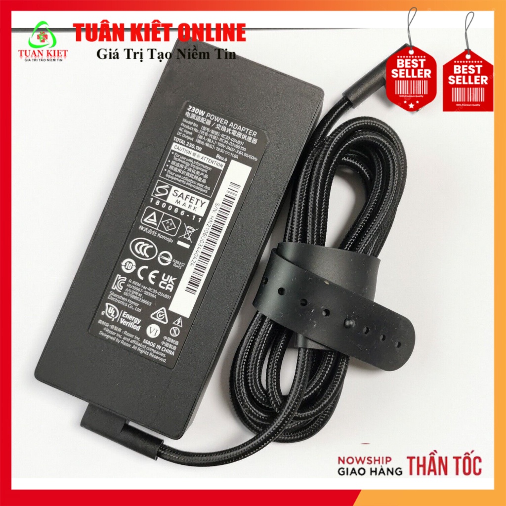 Sạc Adapter Razer Blade 230W 19.5V 11.8A Razer Blade Pro 17/4K Laptop ...