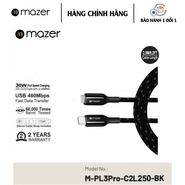 [HÀNG CHÍNH HÃNG] Dây Cáp Mazer Infinite.LINK 3 Pro Cable MFI L to USB ...