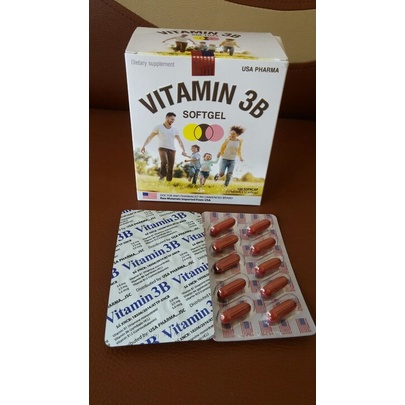 Vitamin 3B Capsules Usa-NIC Pharma - Bổ Sung Vitamin B (Chai/100V ...