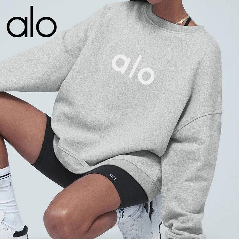 Alo Áo Sweater cotton In logo Tập yoga | Shopee Việt Nam
