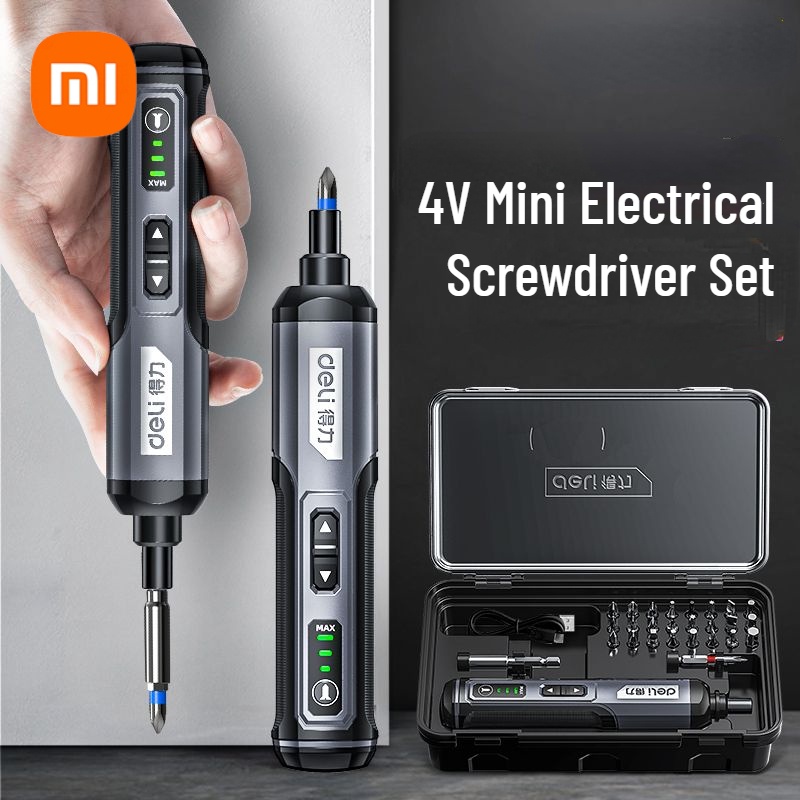 Bộ Tuốc Nơ Vít Điện Mini 4V Xiaomi Deli 26 Đầu Khoan | Shopee Việt Nam
