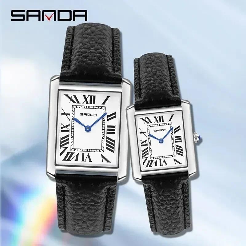 Sanda 9031 / 1108 Cặp Đôi Sang Trọng Đồng Hồ Dây Da Chống Thấm Nước Mặt ...