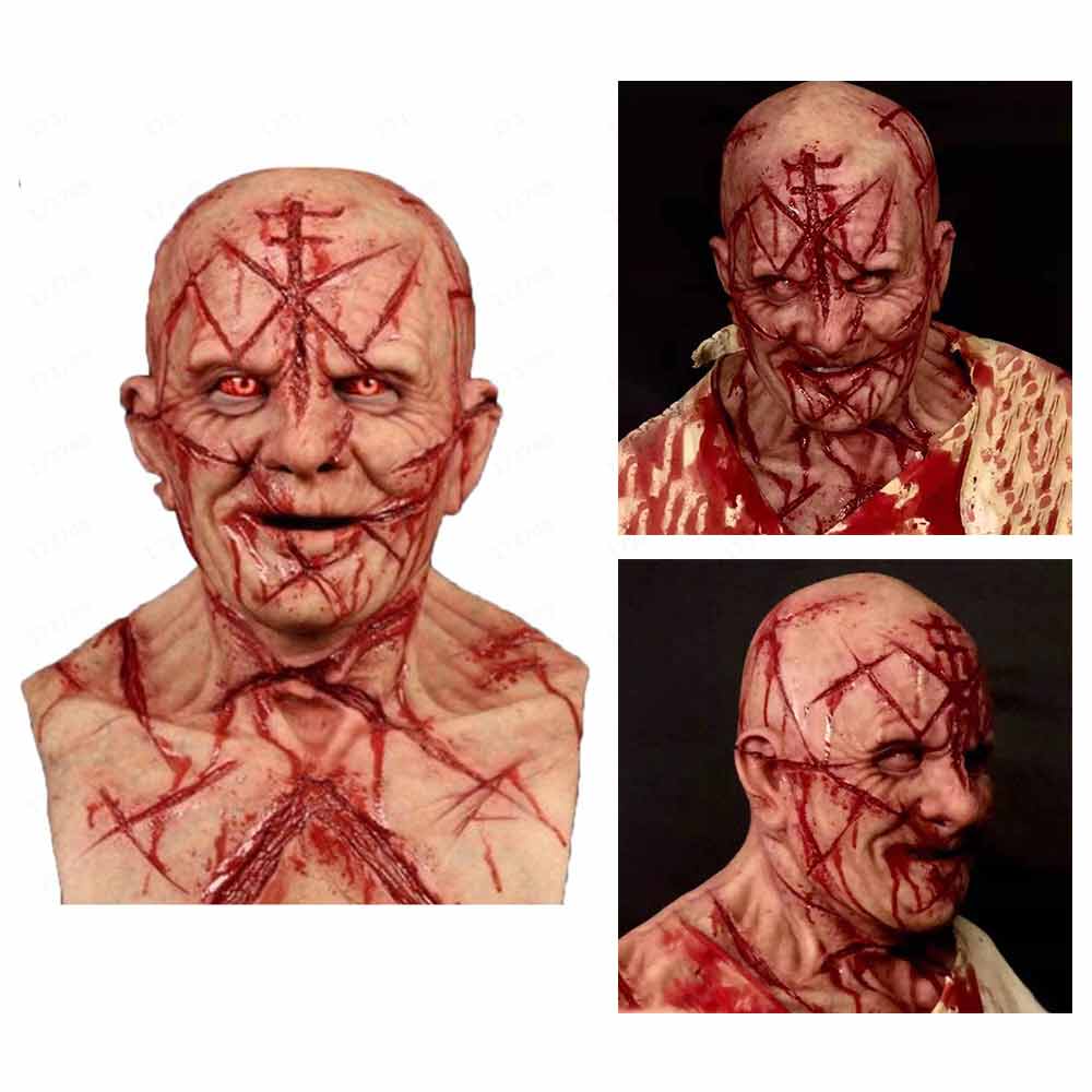 Creepy Halloween Mask Halloween Scary Zombie Face Mask Latex Cosplay ...