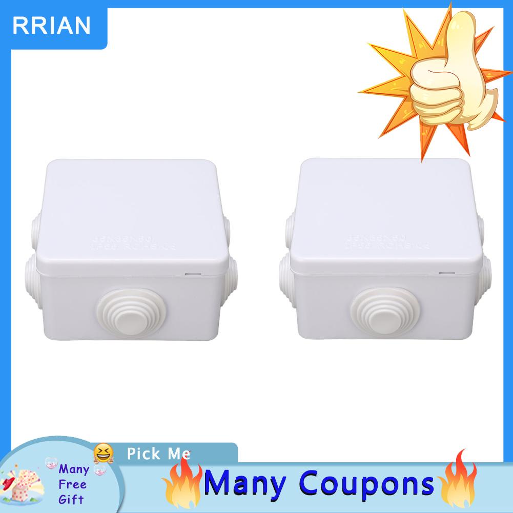 Rrianfo Electrical Junction Box with Reserved Hole ABS Plastic IP55 ...