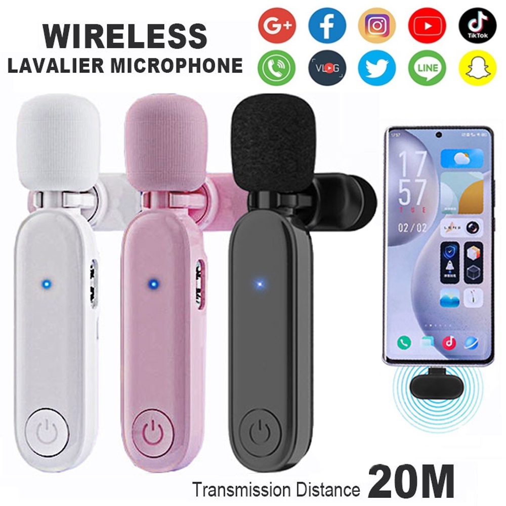 VIRWIR Micro Không Dây Loại c Kẹp Ve Áo Cho Điện Thoại android vlogging ...