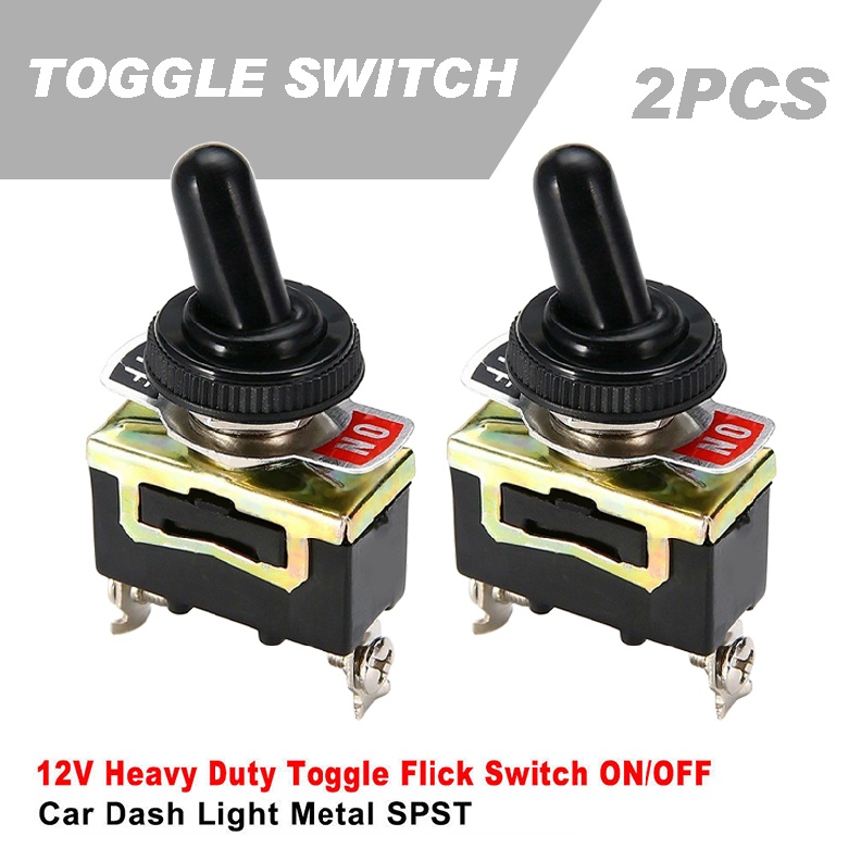 2PCS Heavy Duty Toggle Flick Switch 12V ON/OFF Car Dash Light Metal ...