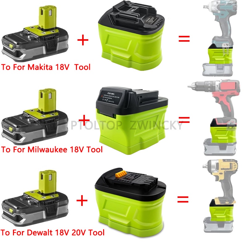 Bộ Chuyển Đổi Pin Cho Pin ryobi 18v makita / dewalt / milwaukee 18v 20v li-ion | Shopee Việt Nam