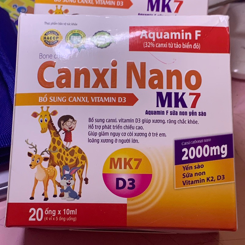 Canxi milk nano mk7 DANIPHARM; canxi cho bé ăn ngon ngủ tốt . | Shopee Việt Nam