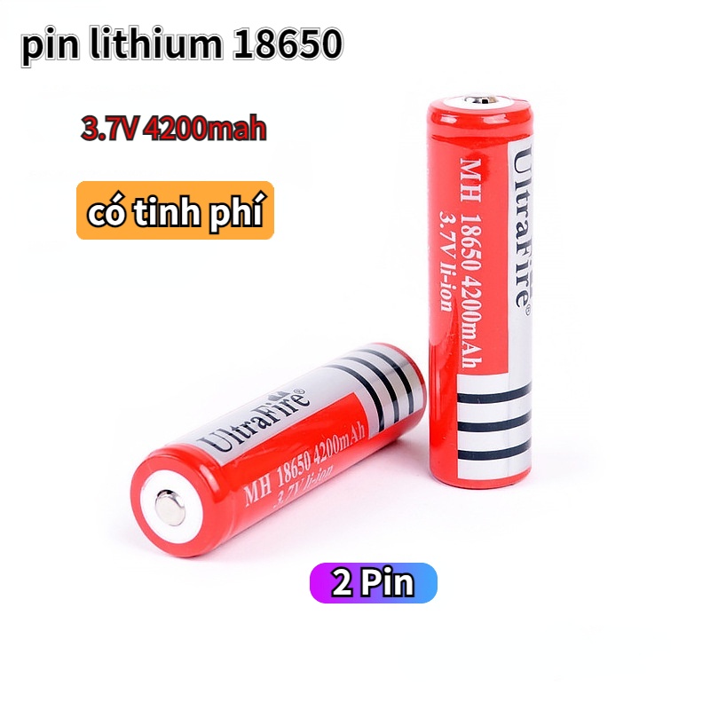 2 pin sạc lithium 18650 3.7V 4200mah thích hợp cho các thiết bị điện tử ...