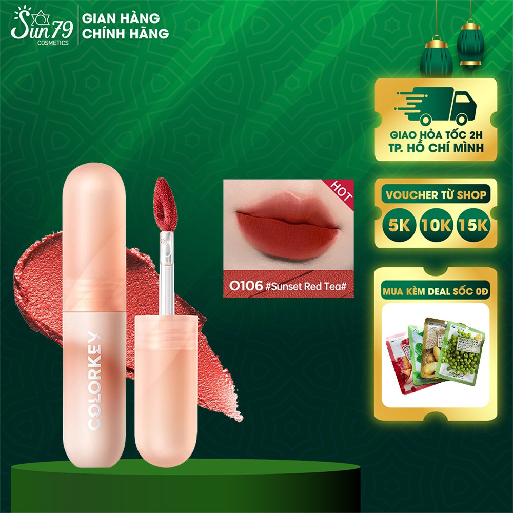 Son Môi Màu Nhung Mờ COLORKEY Lip Mousse Lip Mud Màu Trà Đỏ Hoàng Hôn ...