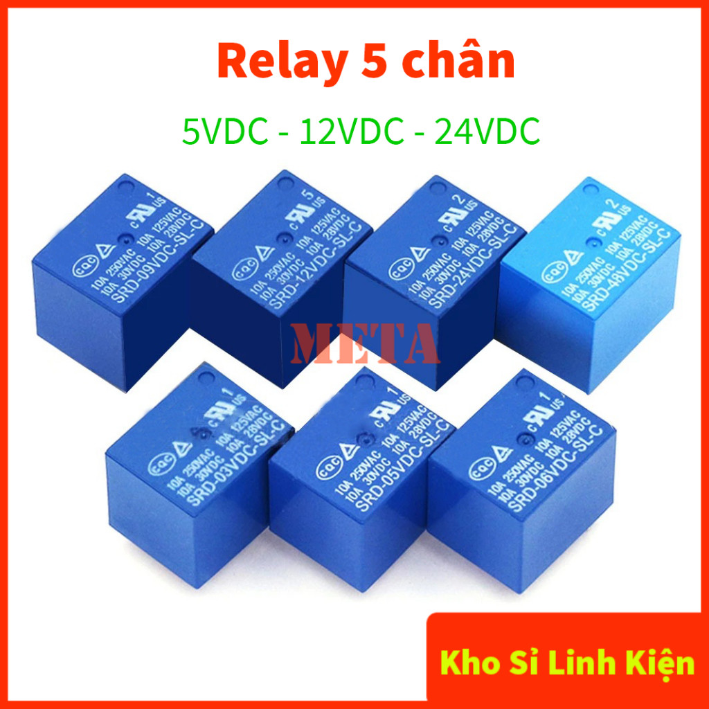 Relay 5 Chân 5V 12V 24V 10A, Rơ Le 5 Chân 10A, Role 5 chân | Shopee ...