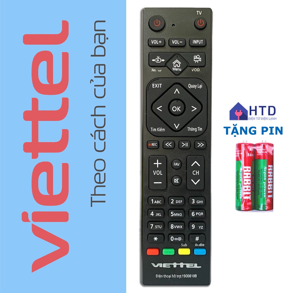 [TẶNG PIN] Điều Khiển VIETTEL Remote đầu kĩ thuật số VIETTEL INTERNET ...
