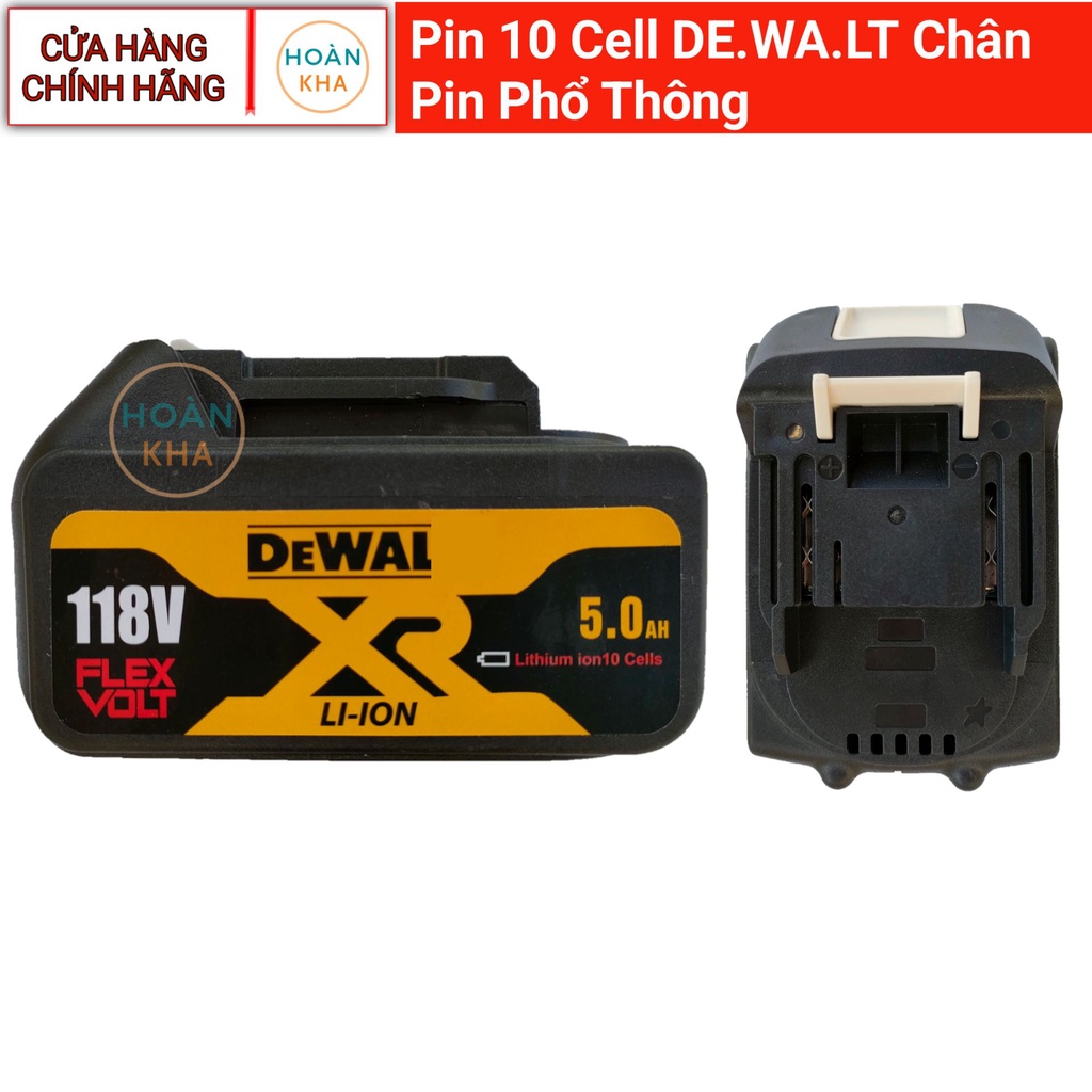 Pin DE.WALT 10 cell cao cấp dung lượng khủng, chân pin phổ thông 40mm ...