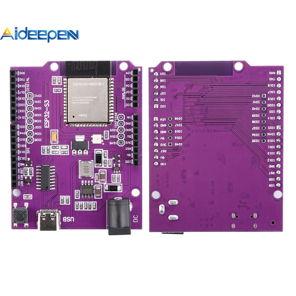 Bảng Mạch Phát Triển Aideepen Esp32 S3 Uno Wroom 1 N8r2 N16r8 Với Giao Diện Usb Type C Shopee 