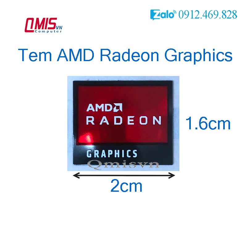 1 cái tem logo card đồ hoạ AMD Radeon Graphics, trang trí máy tính ...