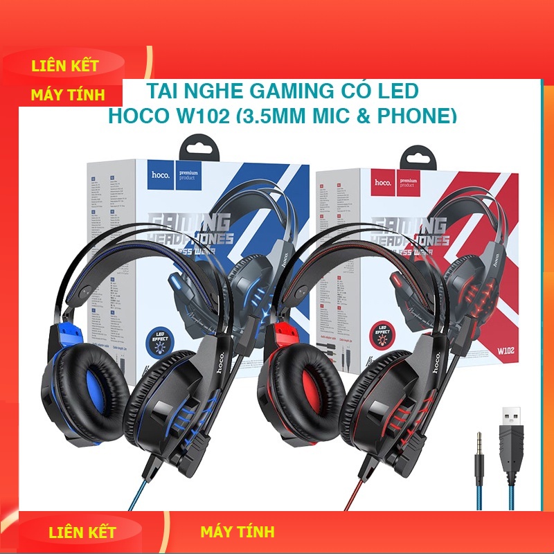 Tai nghe gaming Hoco W102 Painless wear led cực đẹp tích hợp mic và ...