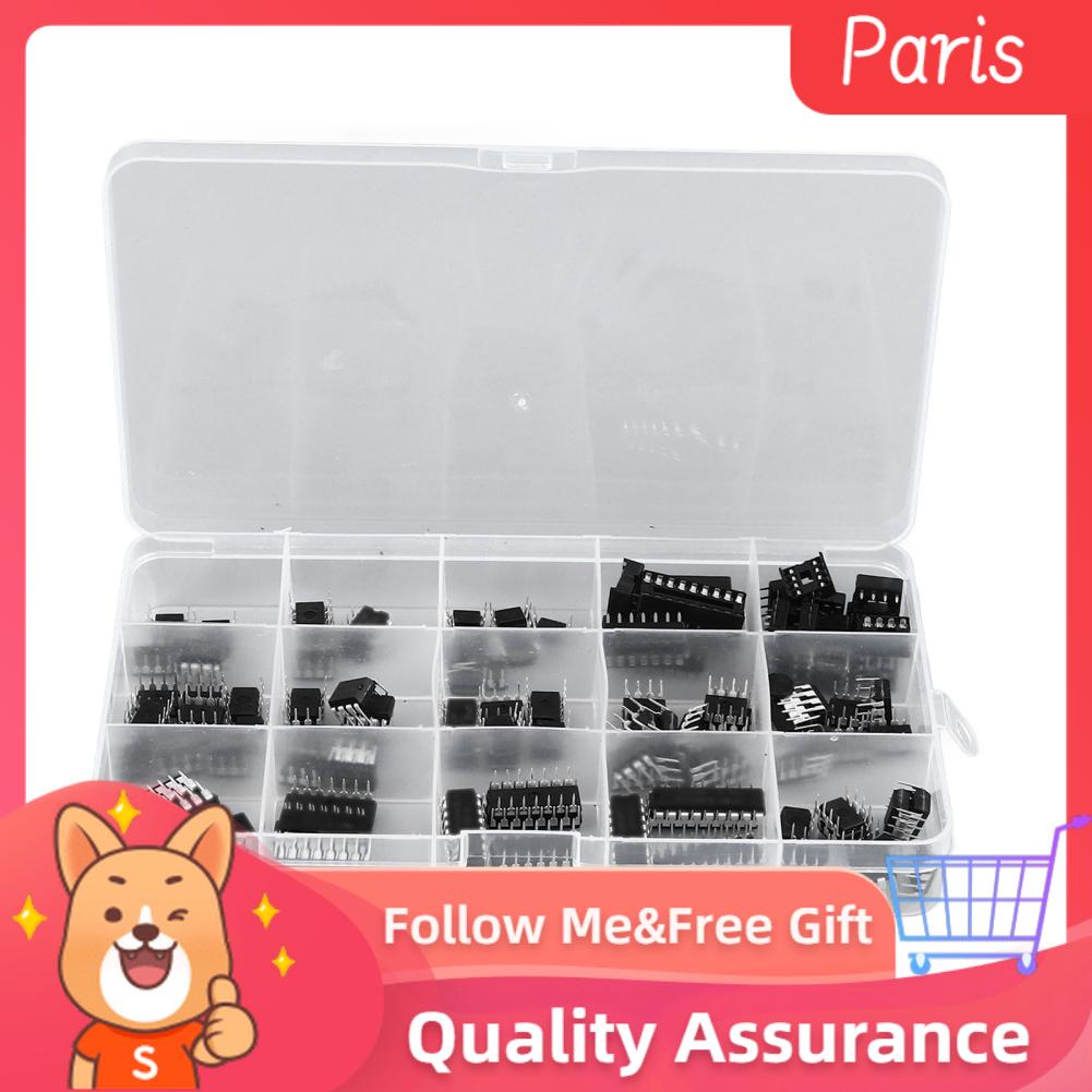 Superparis 120PCS 12 Types IC Chip Kit NE555 LM324 DIP Socket ...