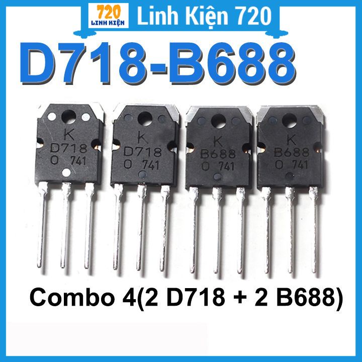 Combo 4 con Transistor D718 và B688 TO-247 TRANS NPN / PNP 8A 120V ...