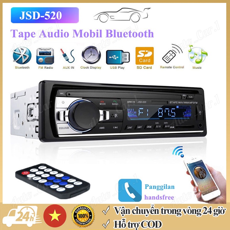 ⚡️ COD ⚡️Đầu Nghe Nhạc Ô Tô, JSD-520 máy nghe nhạc mp3 cho xe hơi,đầu mp3 bluetooth xe tải 12v ...