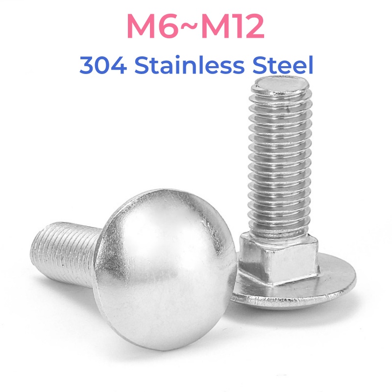 Bu Lông Lục Giác Chìm Đầu Tròn Vuông Bằng Thép Không Gỉ GB12 304 M6 M8 M10 M12 Cho Xe Đẩy Em Bé ...