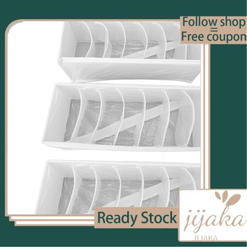 Jijaka 3pcs Divided Fabric Storage Box Collapsible 7 Compartment ...