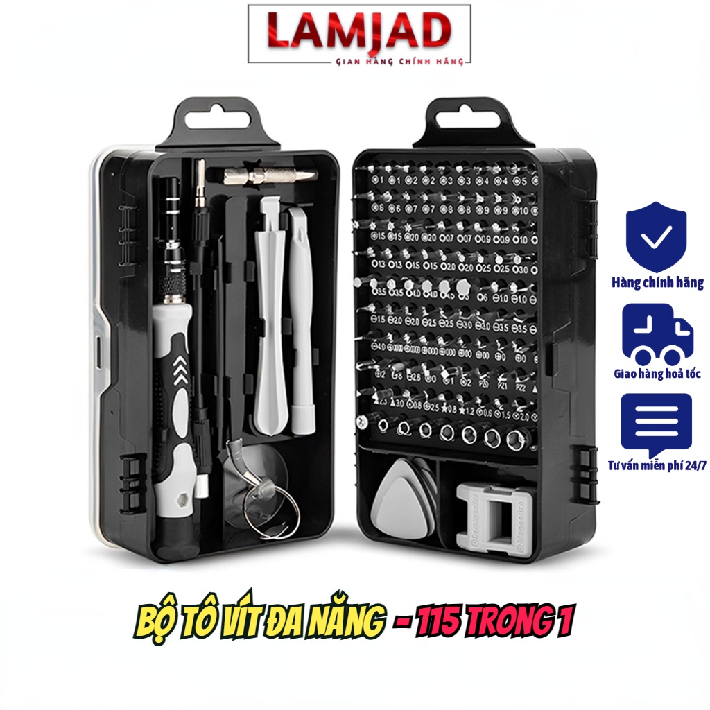 Bộ Tô Vít Đa Năng LAMJAD 115 Chi Tiết Sửa Chữa Máy Tính, Điện Thoại Di ...