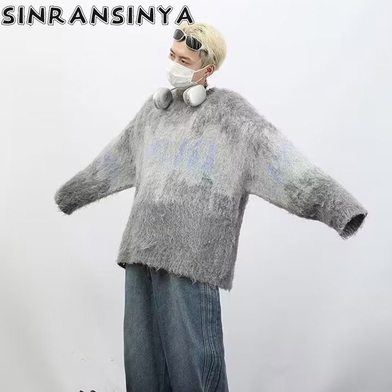 Áo sweater SINRANSINYA tay dài cổ tròn dày dặn phong cách hip hop đường ...