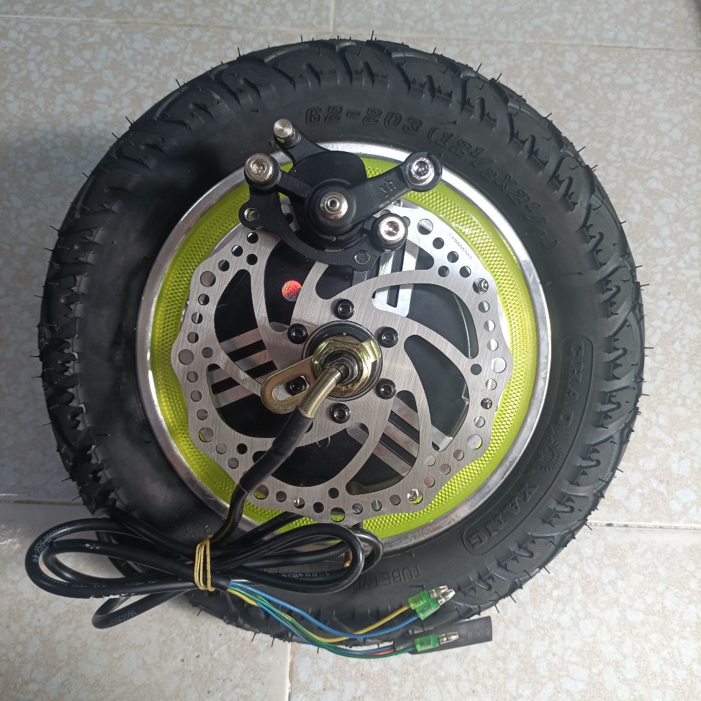 Bánh xe 12 inch 48V-350W kèm động cơ 3 pha không chổi than, chế xe đạp ...