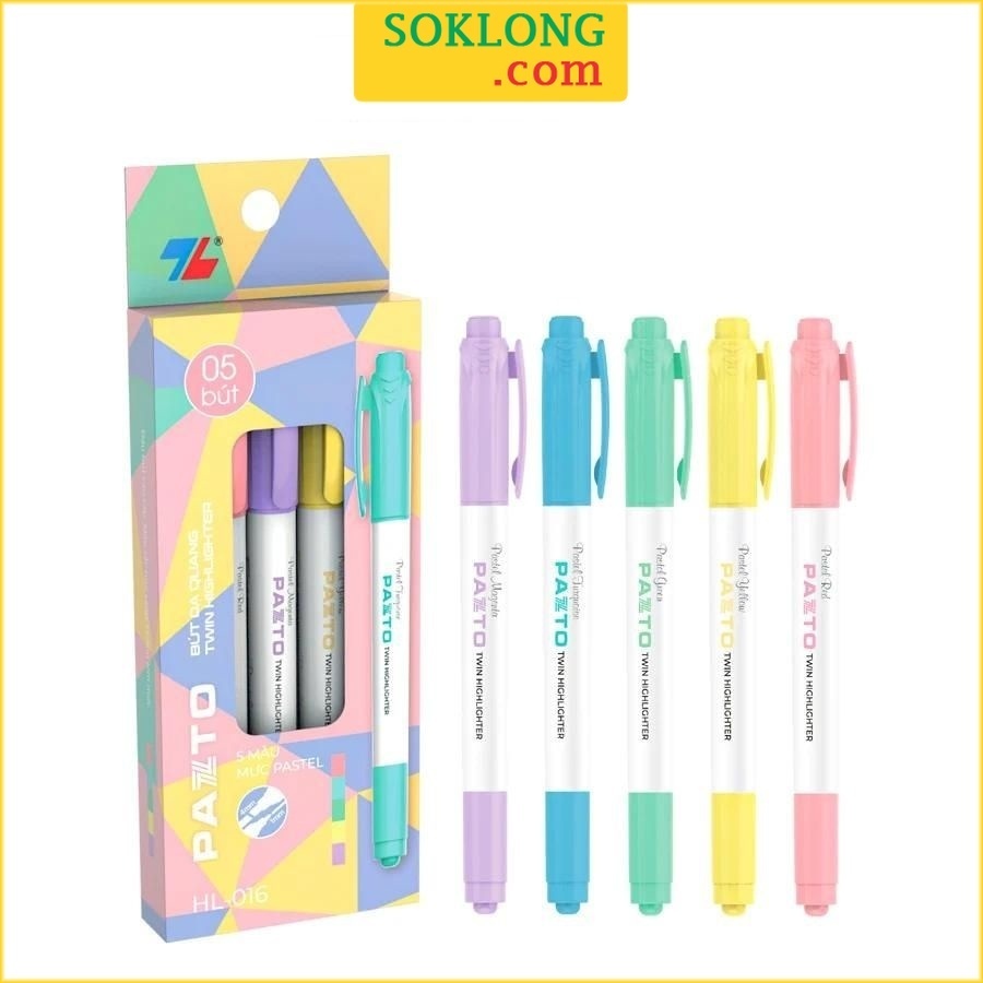 Bút highlight màu Pastel Thiên Long Pazto HL-016 Bút dạ quang đánh dấu ...