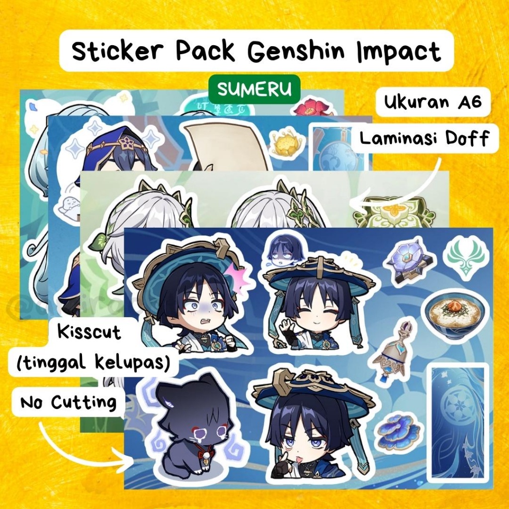 MINI STICKER PACK 🔔 [SUMERU] Sticker Pack Genshin Impact A6 - Cắt Sẵn ...