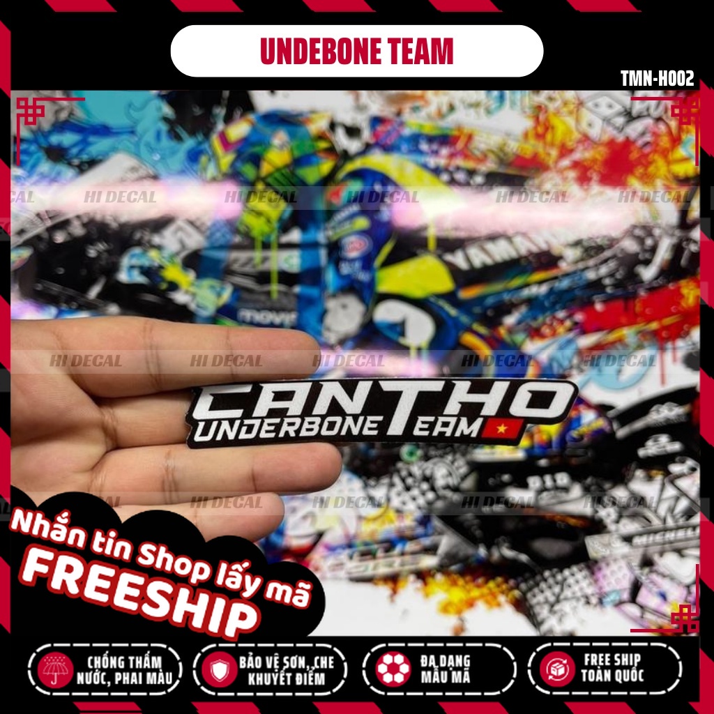 Tem dán xe logo Underbone Team các tỉnh thành cho mọi dòng xe | TMN-H002 | Decal cao cấp chống ...