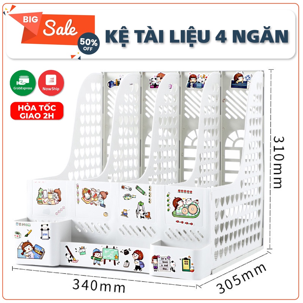 Khay đựng tài liệu văn phòng A4 4 ngăn để bàn lưu trữ sách vở văn phòng ...
