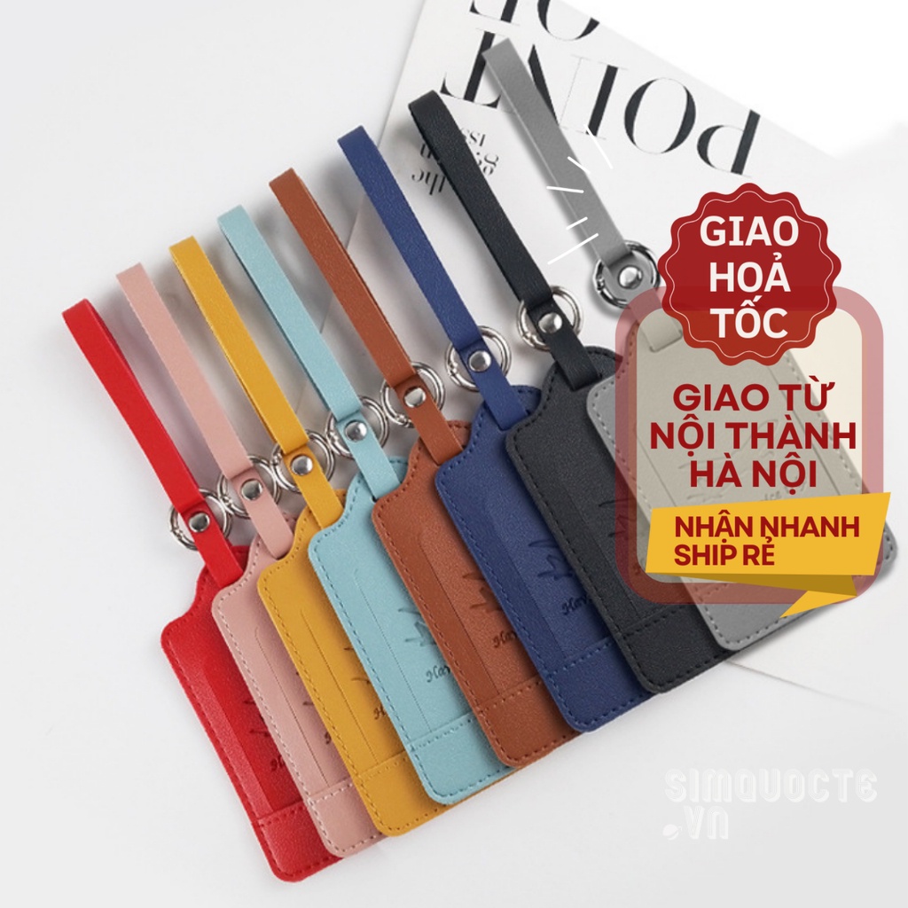 Thẻ name tag hành lý du lịch da PU chống nước cao cấp gắn vali balo ...