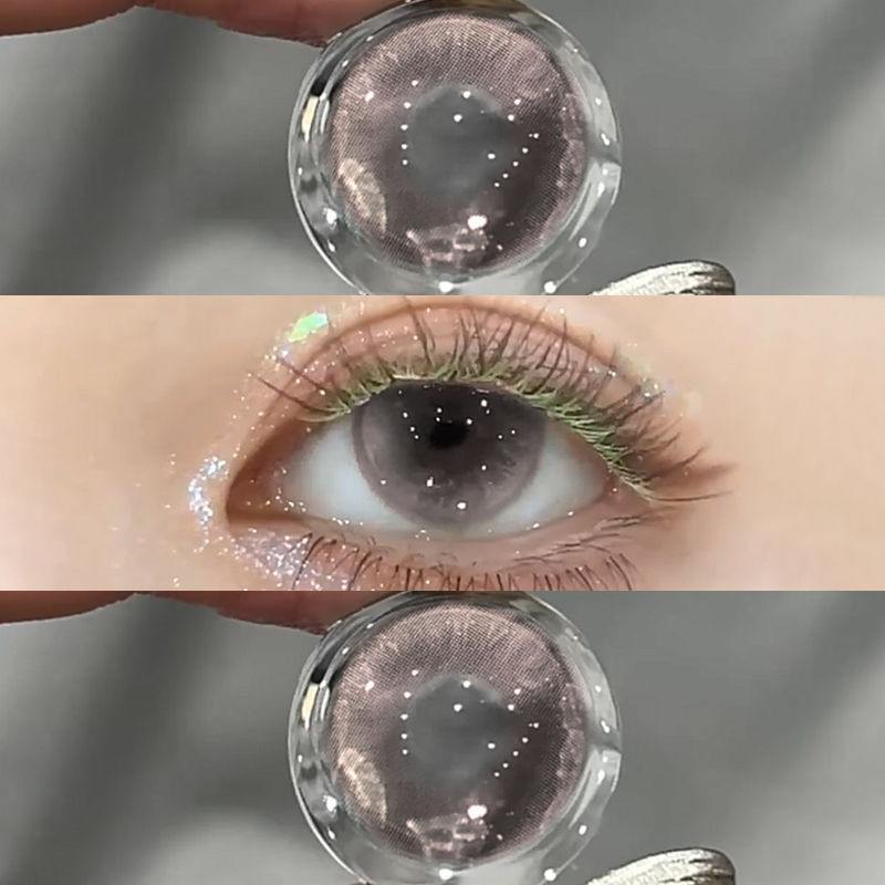 Set 2 Kính Áp Tròng Màu Đen contact lenses 0 ~ -8.00 black len 14.2mm ...