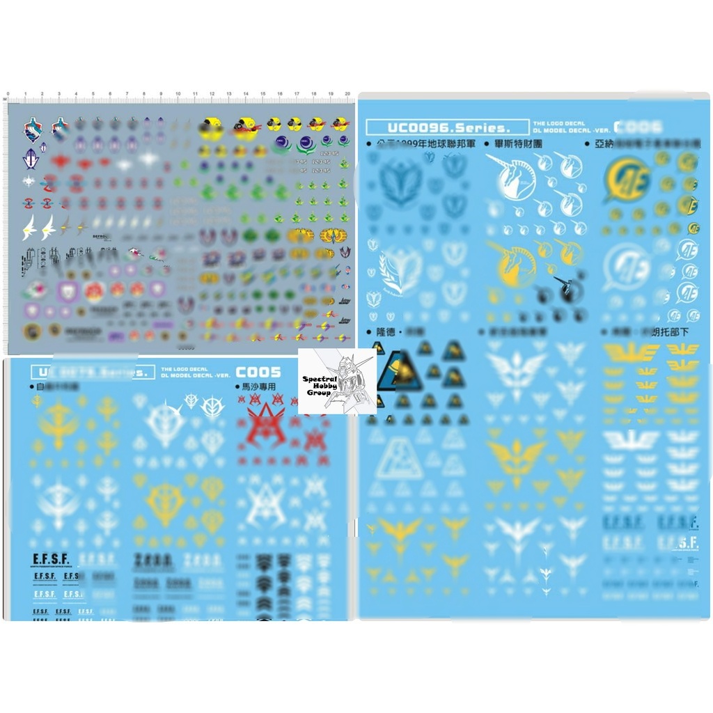 Decal nước dán mô hình Logo Seed Destiny MSV 00 UC EFSF Zeon các loại ...