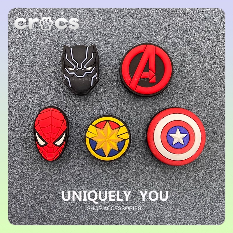 sticker dép crocs Marvel SpiderMan Nấm jibbitz crocs jibitz cross ...