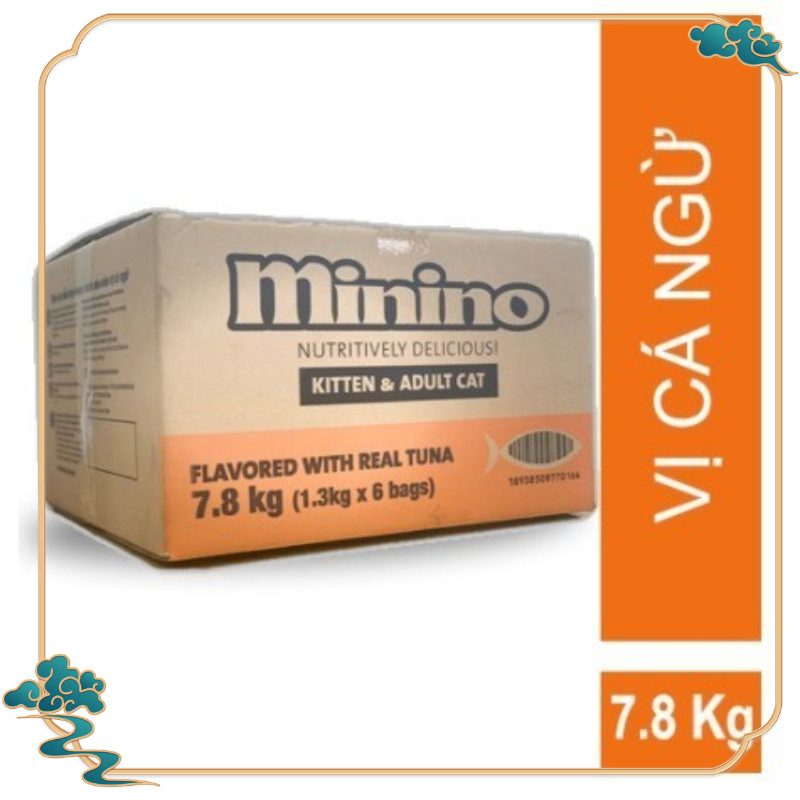 [7.8kg] Thức ăn mèo MININO TUNA 1.3kg x 6 gói - Chubby Mew | Shopee ...