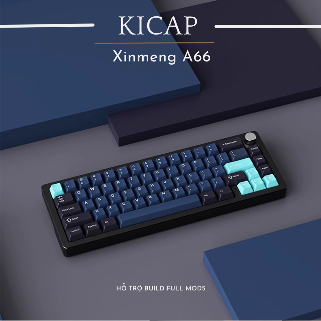 Hàng sẵn | Bàn phím cơ Xinmeng A66 nhôm CNC 3 mode có núm xoay ngon ...