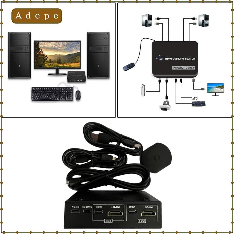 Hộp chuyển đổi KVM 2 trong 1 cho 2 PC chia sẻ Bộ chia công tắc USB | Shopee Việt Nam