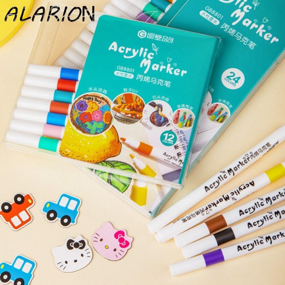 Alarion 12 / 24 / 36 / 48 / 60 Màu Acrylic Bút Đánh Dấu, Chống Thấm Nước Vẽ Tranh Nghệ Thuật Bút ...
