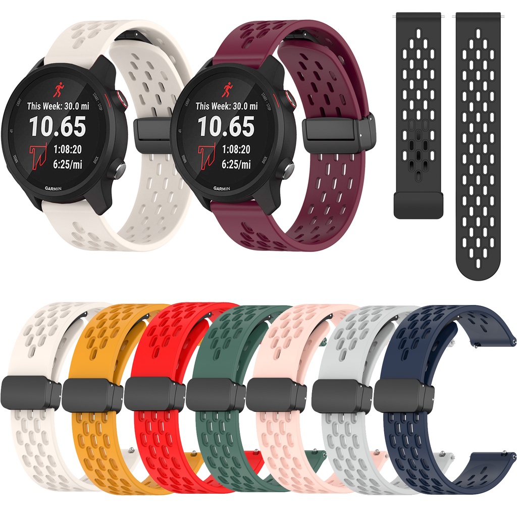 Dây đeo khóa từ tính bằng silicon cho Garmin Forerunner 265 255 245 645 ...
