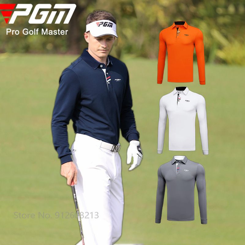 Áo polo pgm 2023 Tay Dài Cổ Bẻ Chống Gió Thoáng Khí Tập Đánh golf Cho Nam | Shopee Việt Nam