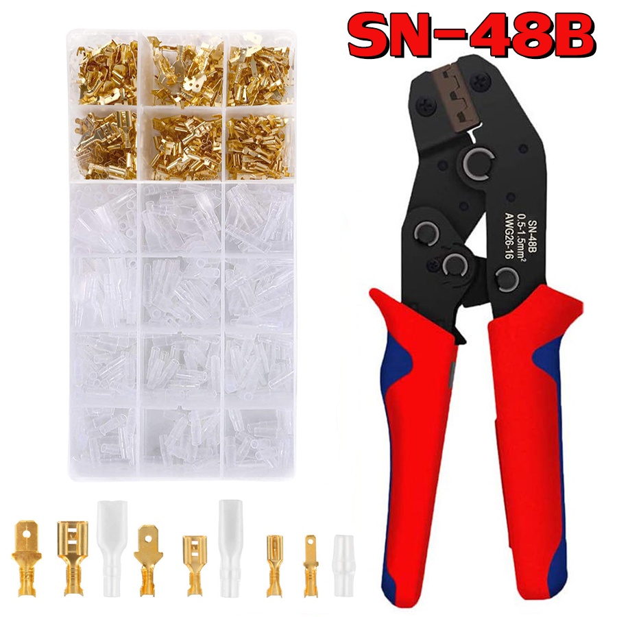 [Hàng Sẵn]Đầu Nối Cách Điện Đực / Cái SN48B+300PCS 2.8 / 4.8 / 6.3mm | Shopee Việt Nam