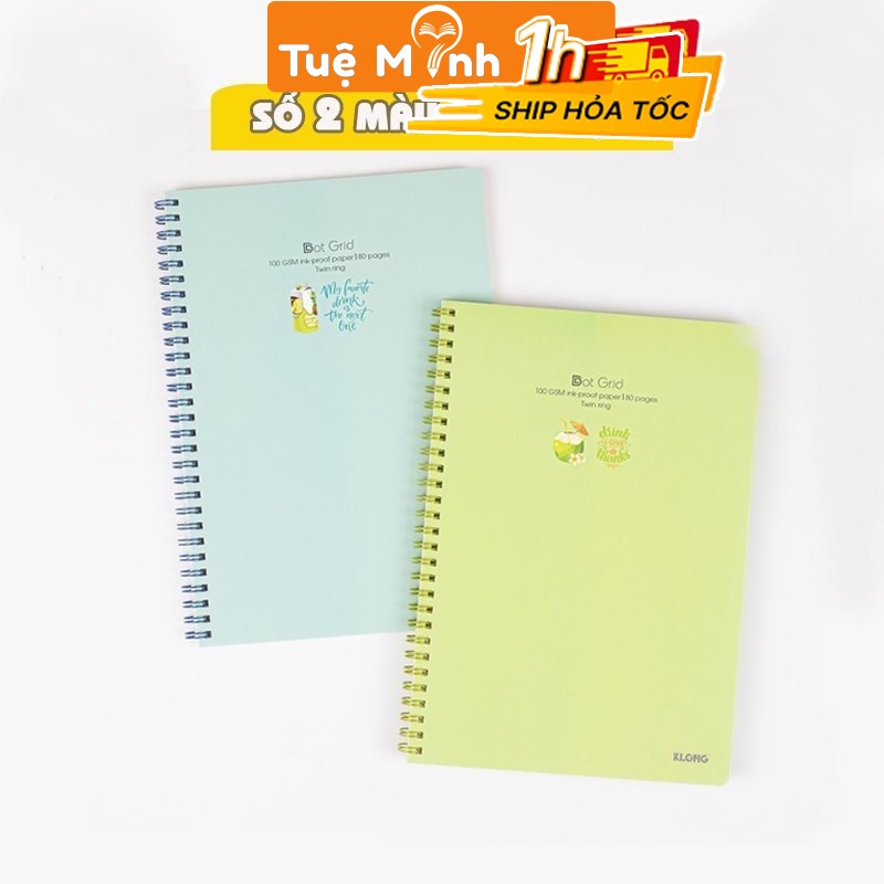 Vở B5 80 trang Dot grid Ruột chấm MS 577 [Chọn Màu] bìa nhựa lò xo kép ...