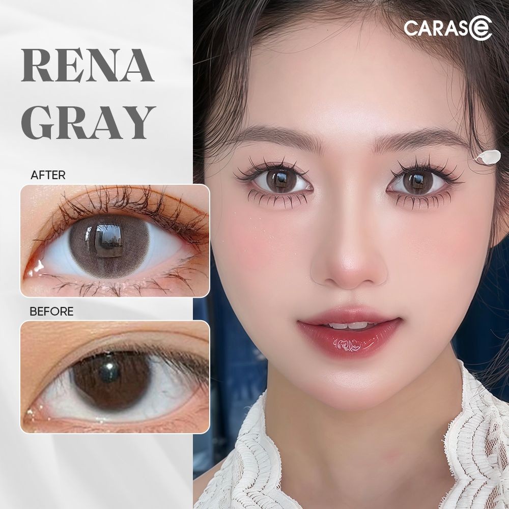 Kính áp tròng khoá ẩm 1 Ngày Màu Xám Nâu Trầm Tự Nhiên CARASE, Lens cận ...